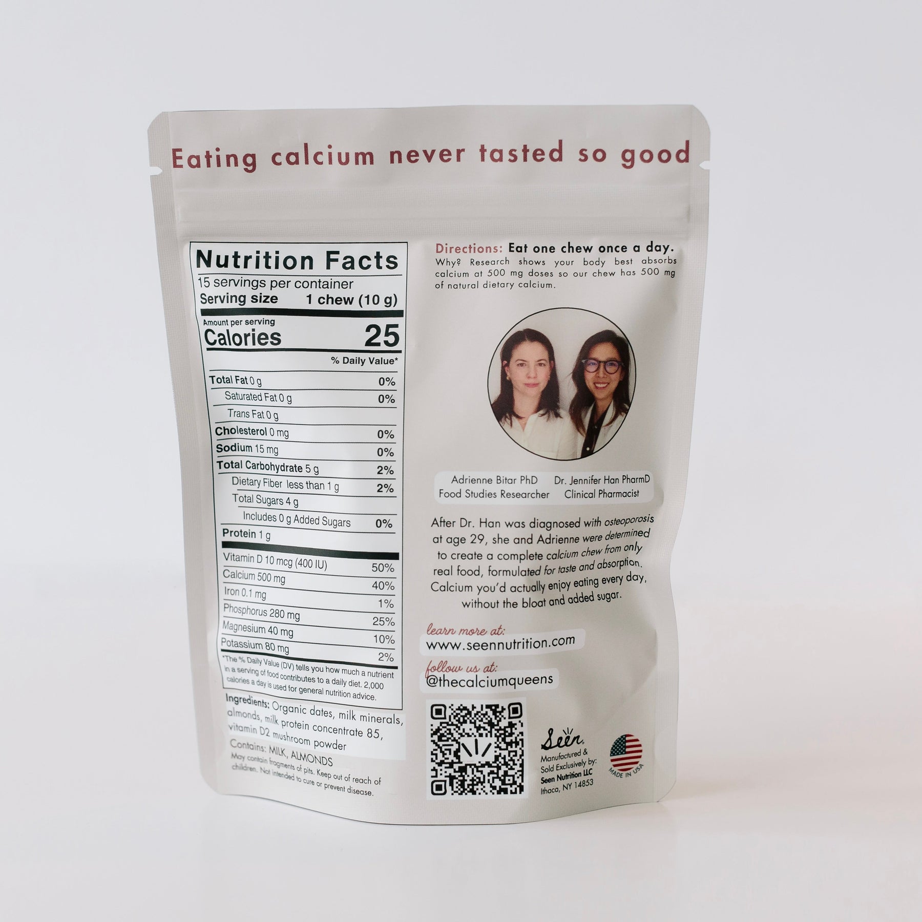 Calcium Chews: Food-Based, No Added Sugar | Seen Nutrition